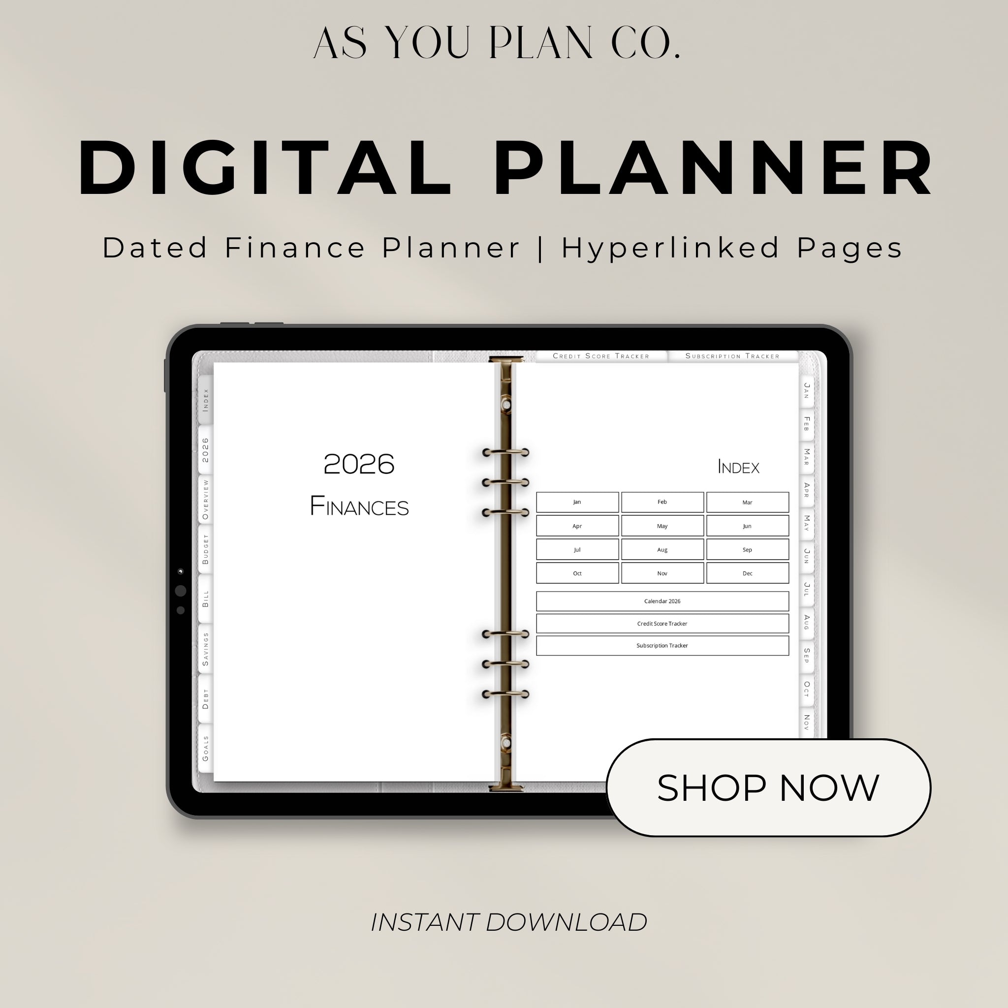 2026 Finance Budget Planner | Digital PDF Download – As You Plan Co
